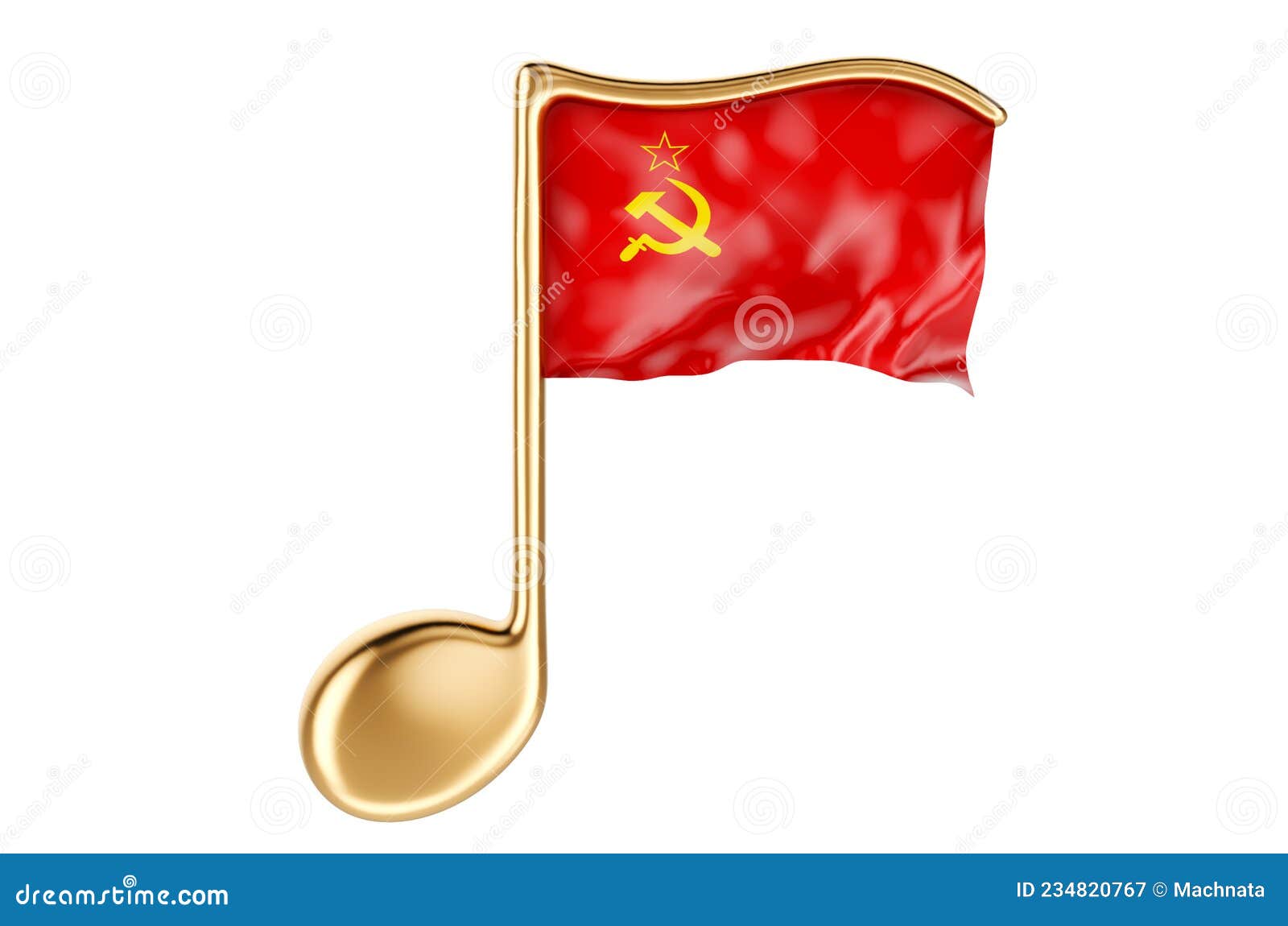 Musical Note with USSR Flag. 3D Rendering Stock Illustration ...