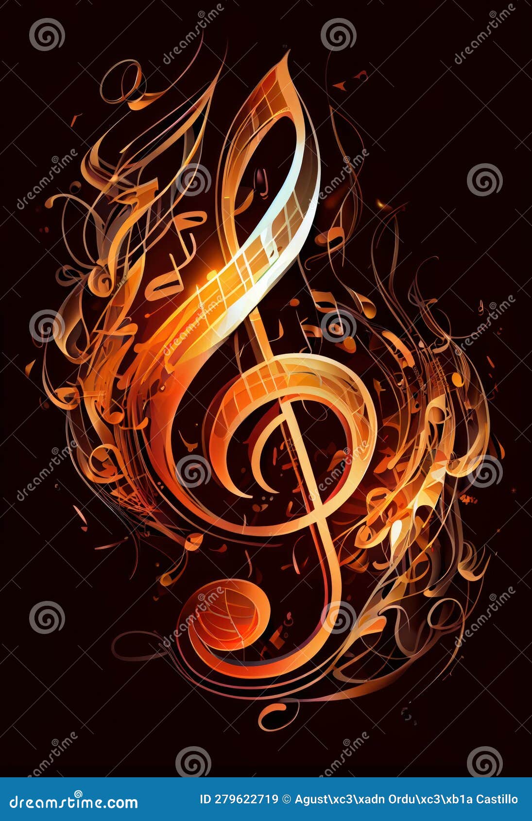Musical Note in Vibrant Color. Generative AI. Stock Illustration ...