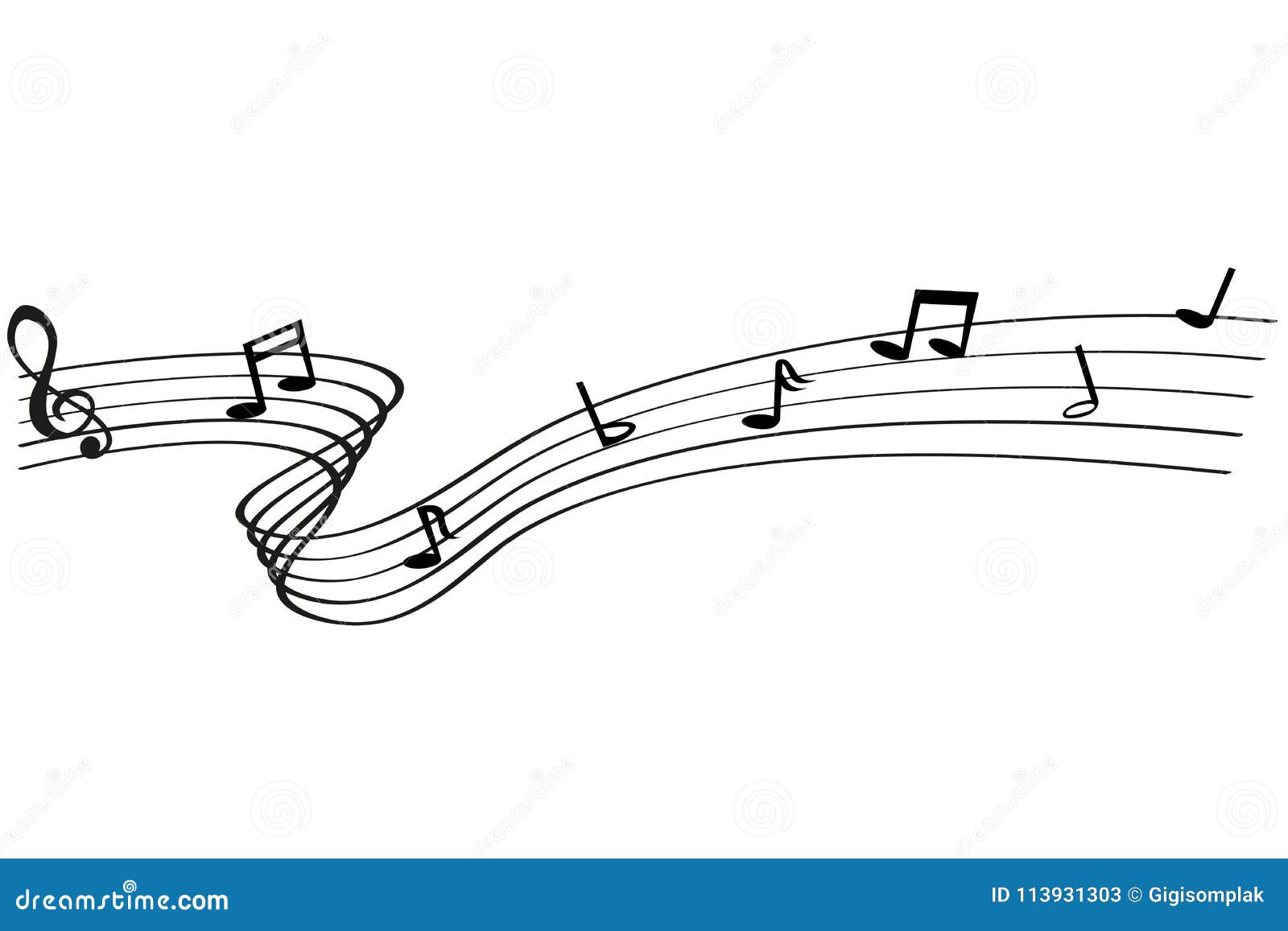 Musical Note Waving Line, for Your Element Design at Transparent Effect ...