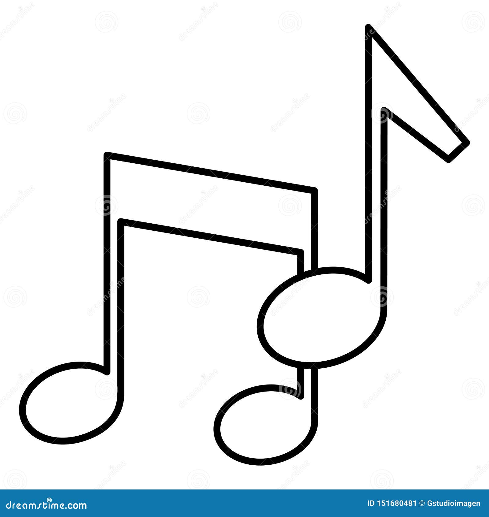 Musical Note on White Background Stock Illustration - Illustration of ...
