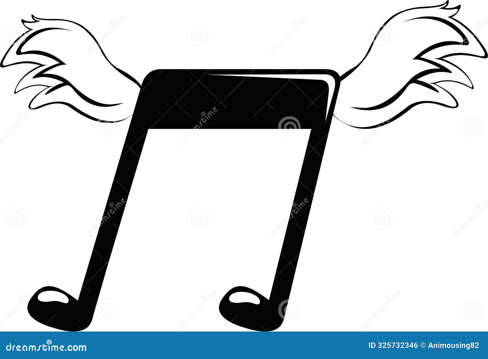 Musical note winged stock vector. Illustration of semi - 325732346