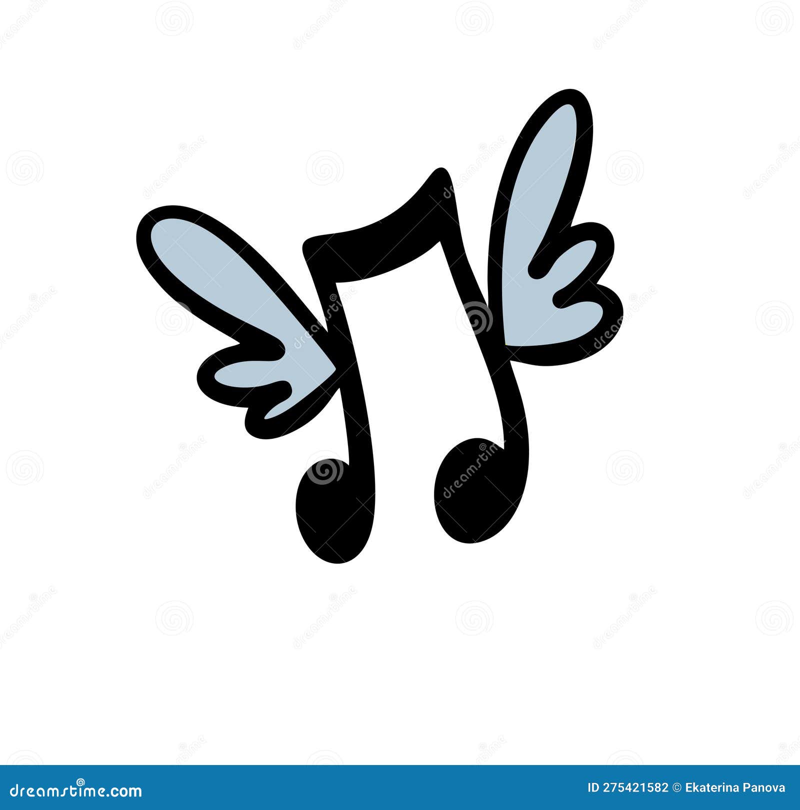 A Musical Note with Wings Soars in the Sky. Stock Vector - Illustration ...