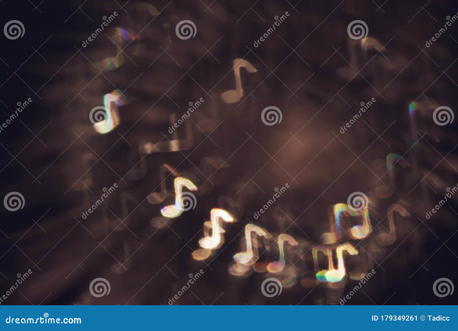 Musical Notes on Black Background Stock Image - Image of lens ...