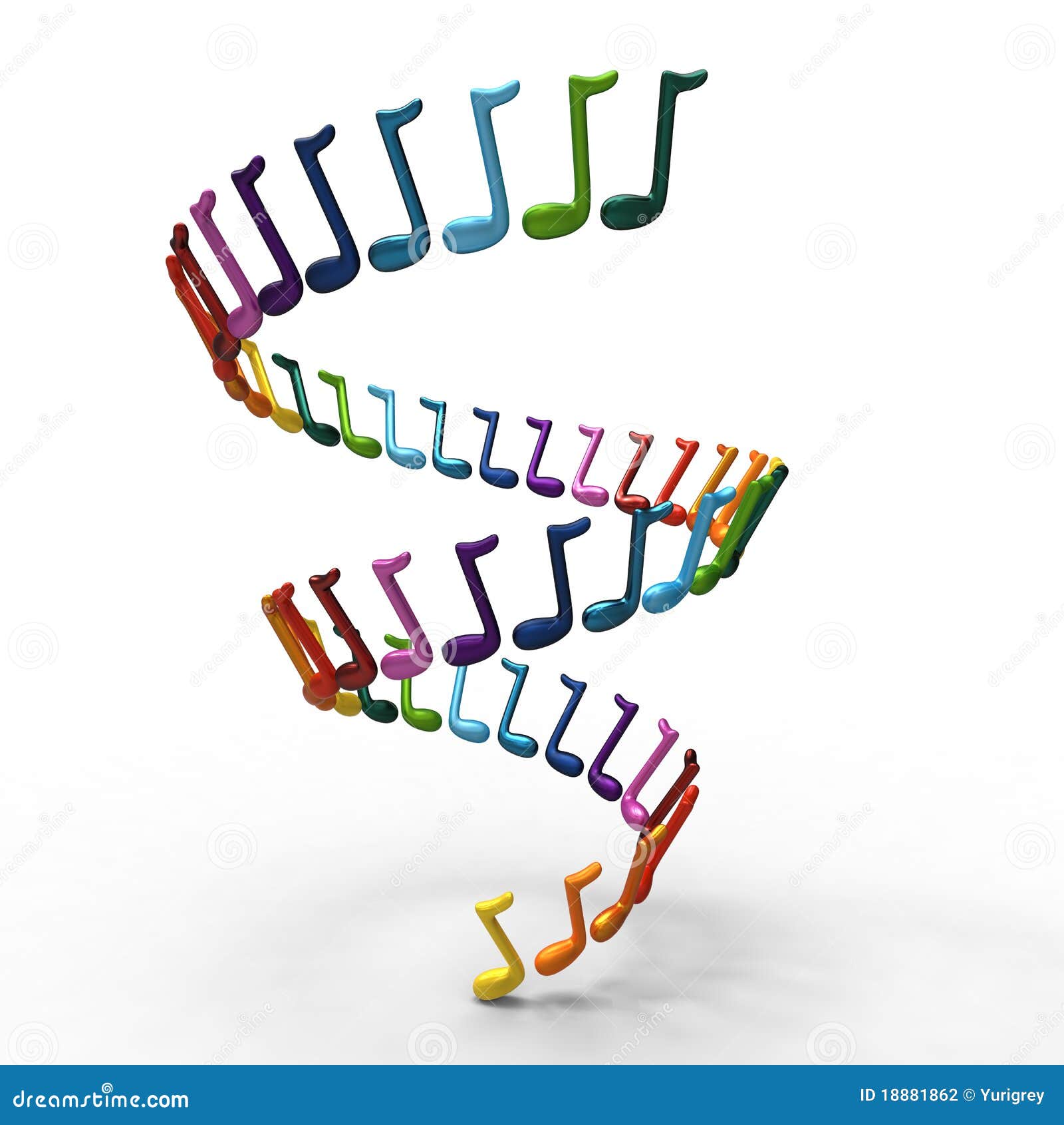 Musical notes 3d stock illustration. Illustration of spiral - 18881862
