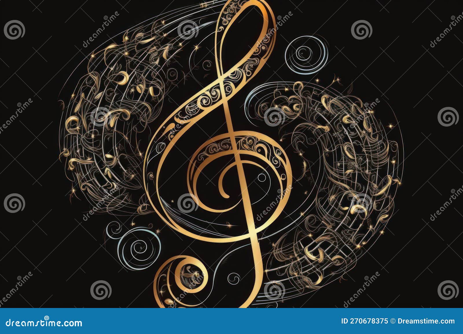 Musical notes. Musical art stock illustration. Illustration of shiny ...