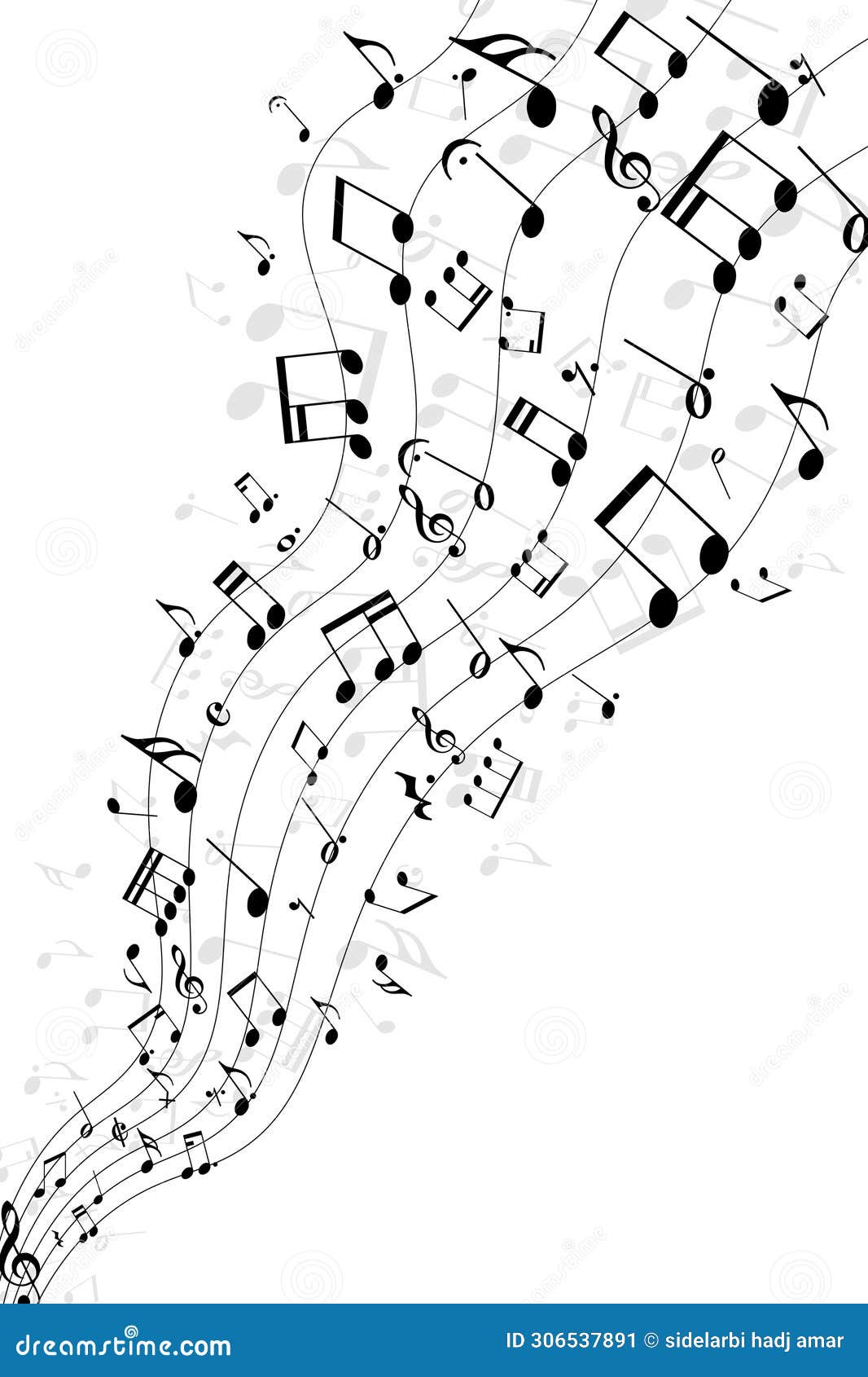 Musical notes background stock illustration. Illustration of cover ...