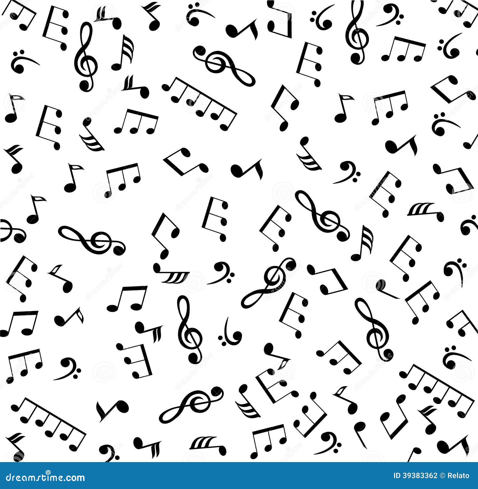 Background Of Musical Notes Falling Like Rain. Silhouette Girl ...