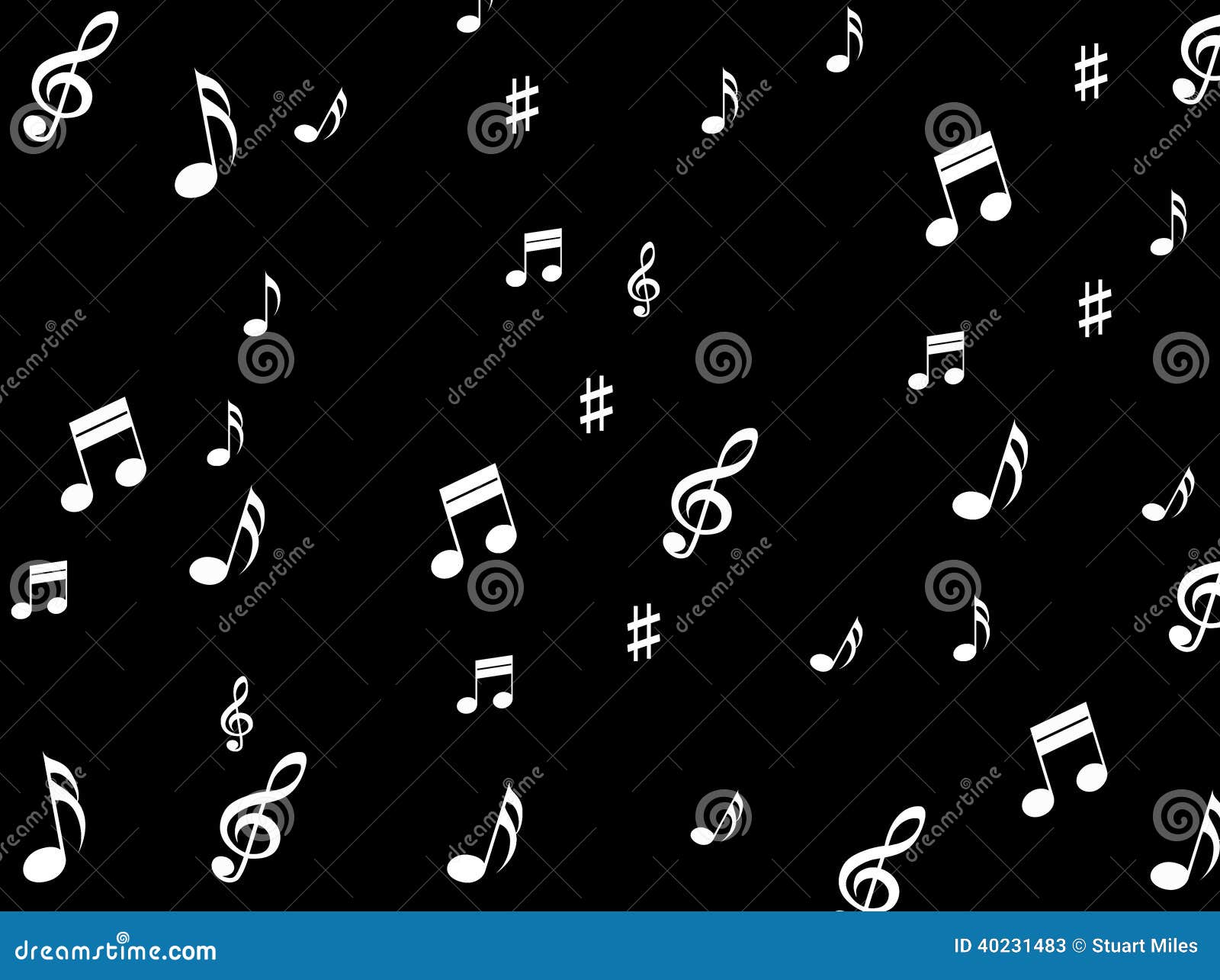 Musical Notes Background Means Melodies Stock Illustration ...