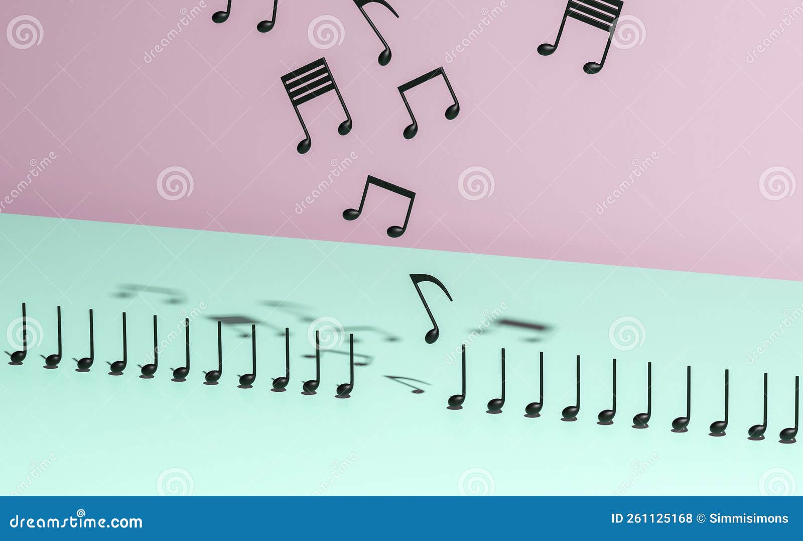 Musical Notes Broke the Line Stock Illustration - Illustration of ...