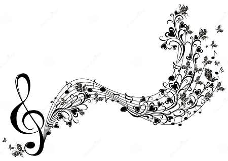 Musical Notes with Butterflies Stock Vector - Illustration of abstract ...
