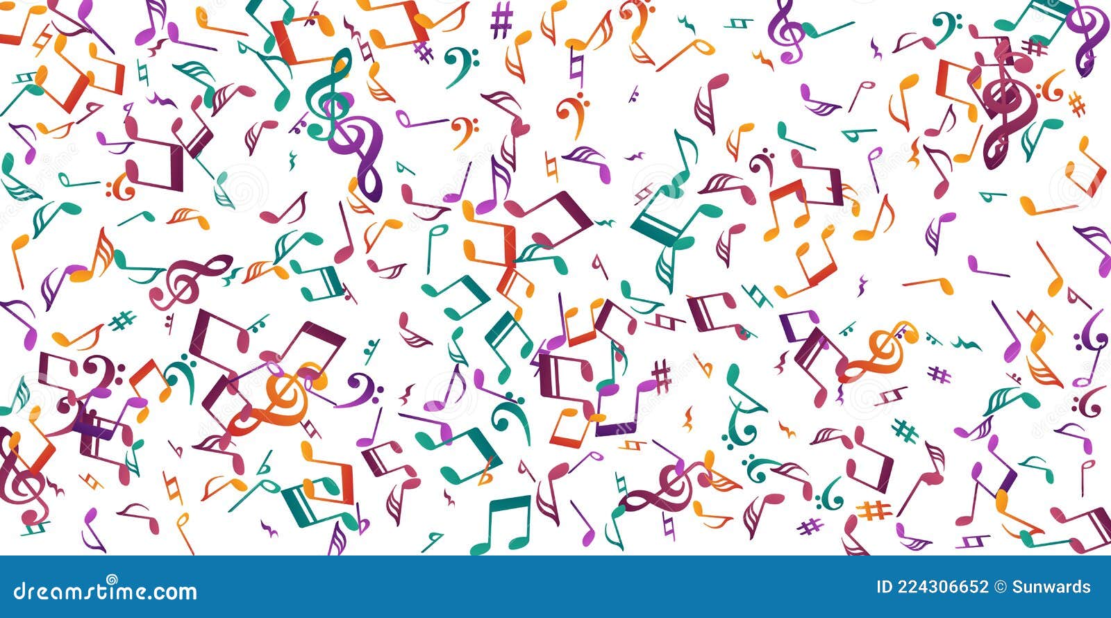 Musical Notes Cartoon Vector Backdrop. Melody Stock Vector ...