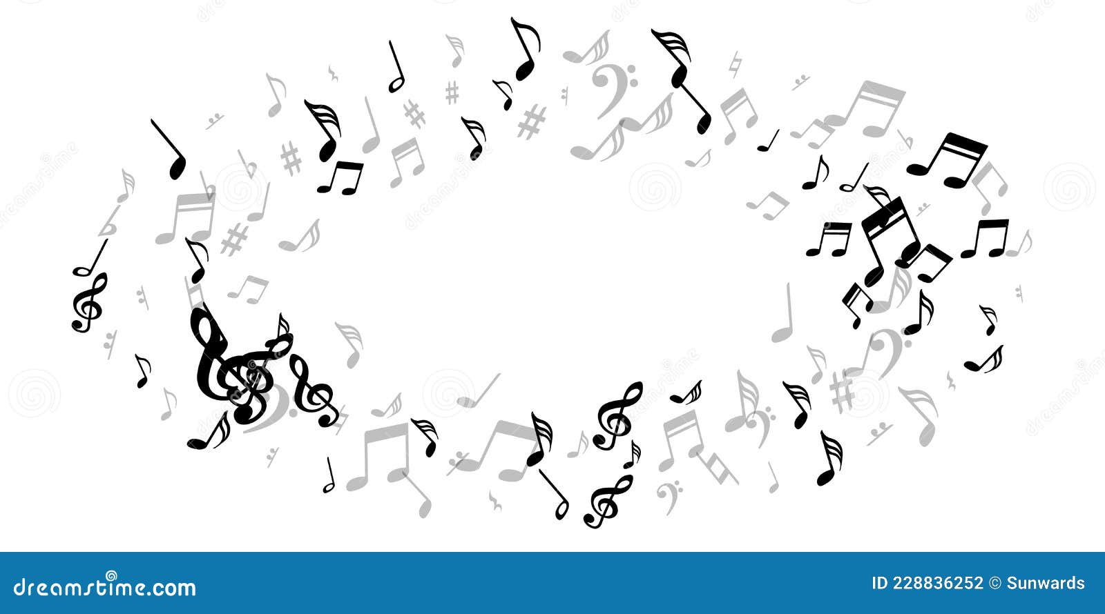 Musical Notes Cartoon Vector Backdrop. Symphony Stock Vector ...