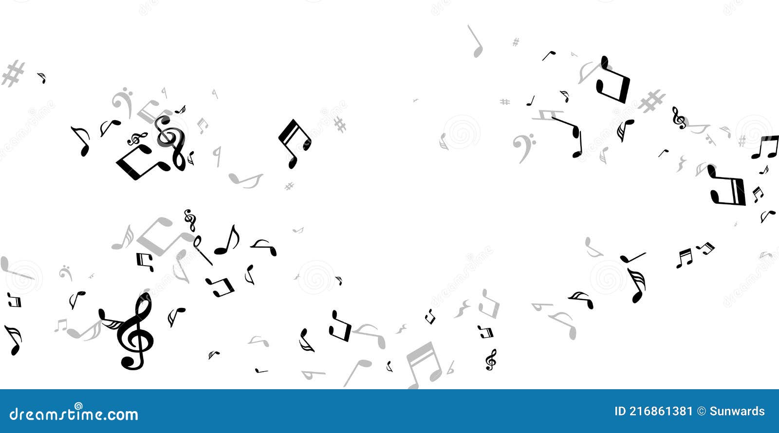 Musical Notes Cartoon Vector Illustration. Melody Stock Vector ...