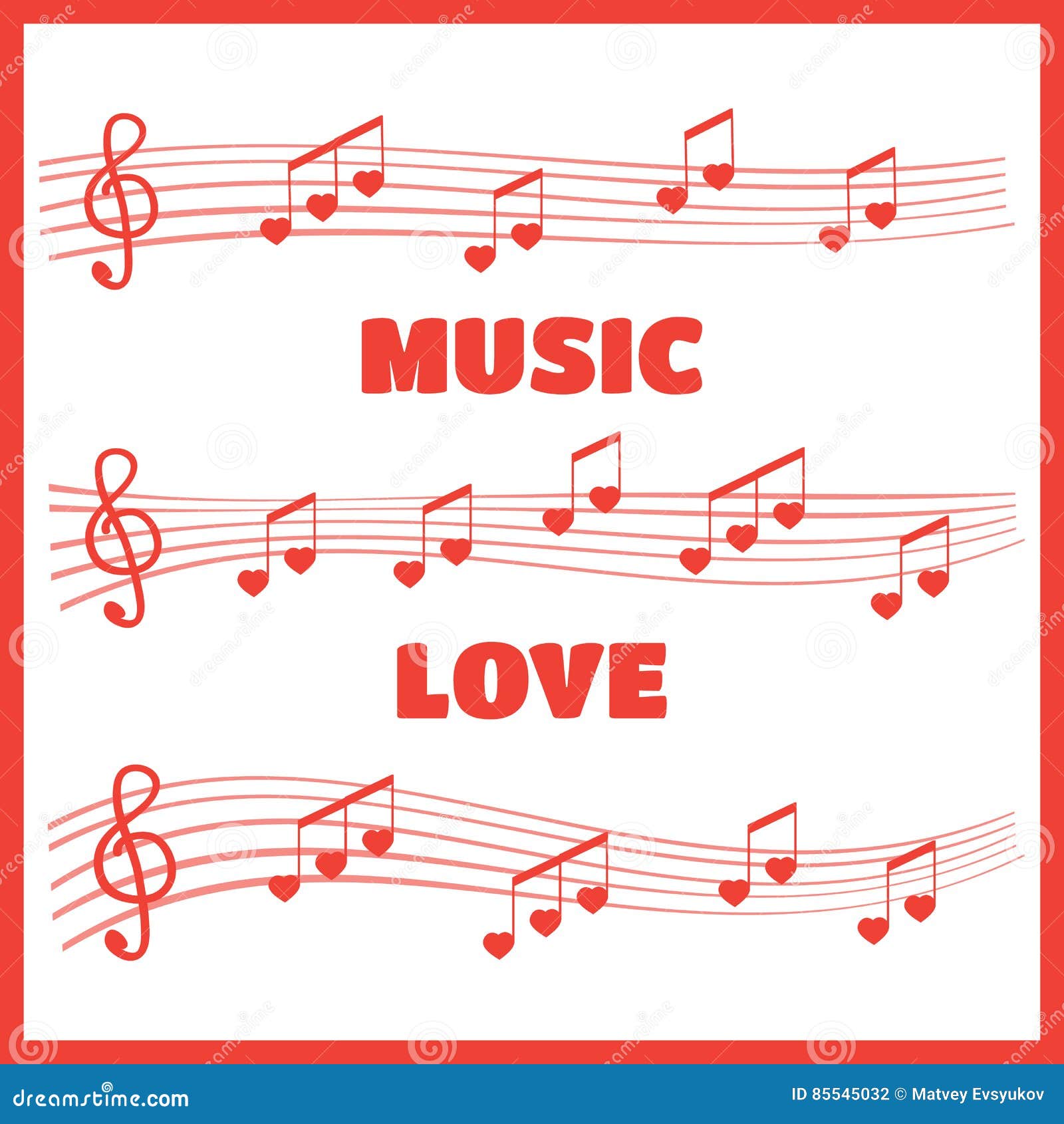 Musical Notes and Chords Heart Stock Illustration - Illustration of ...