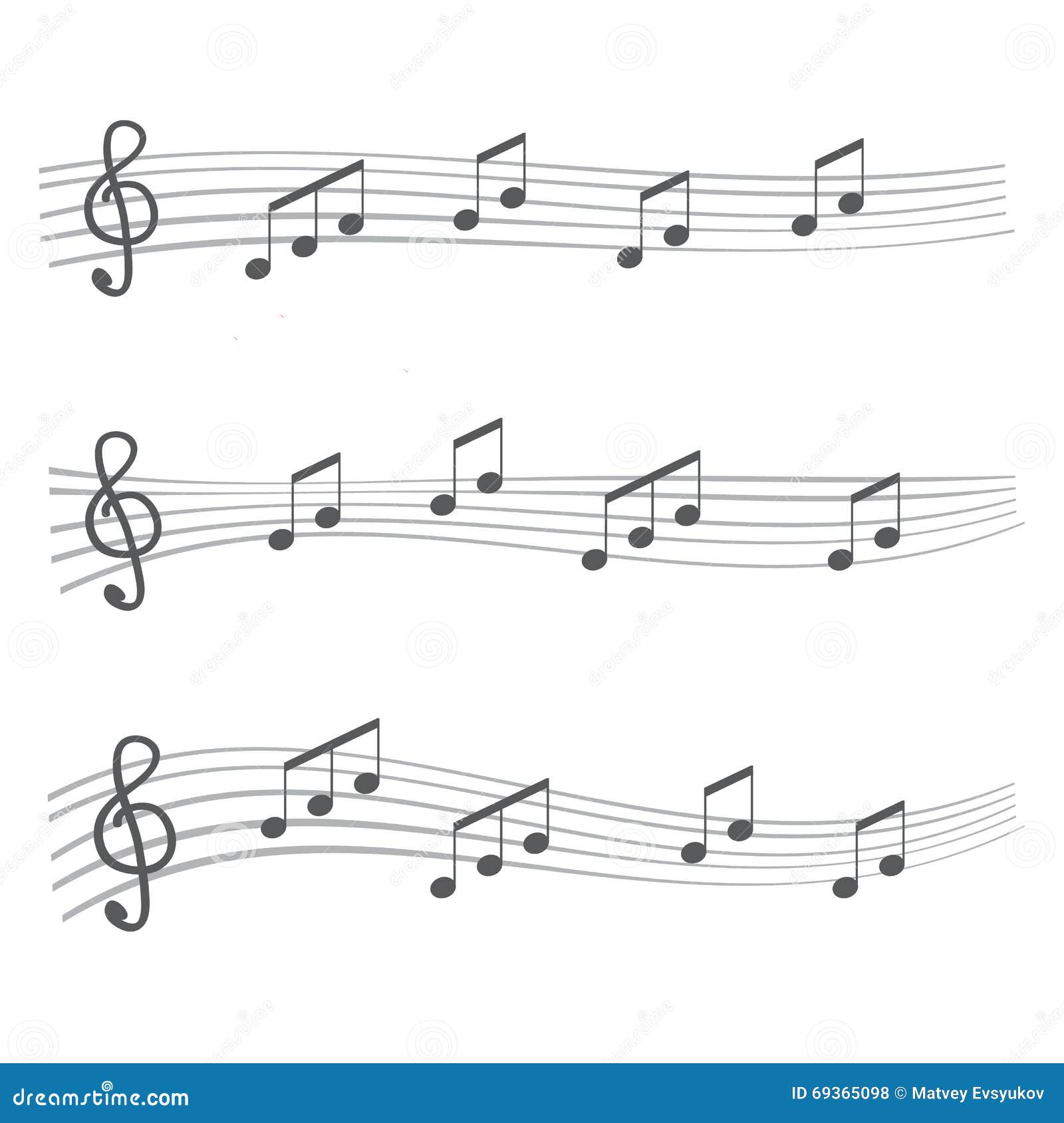 Musical Notes and Chords. Musical Notes Rounded Corners Style Stock ...