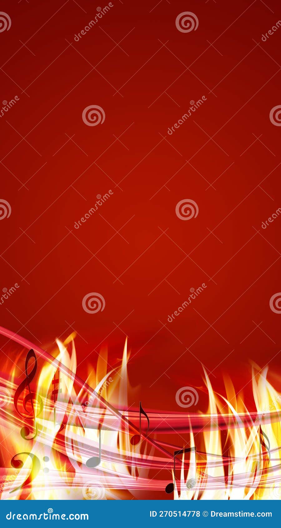 Musical Notes Coming Out of Fire Flame Stock Illustration ...