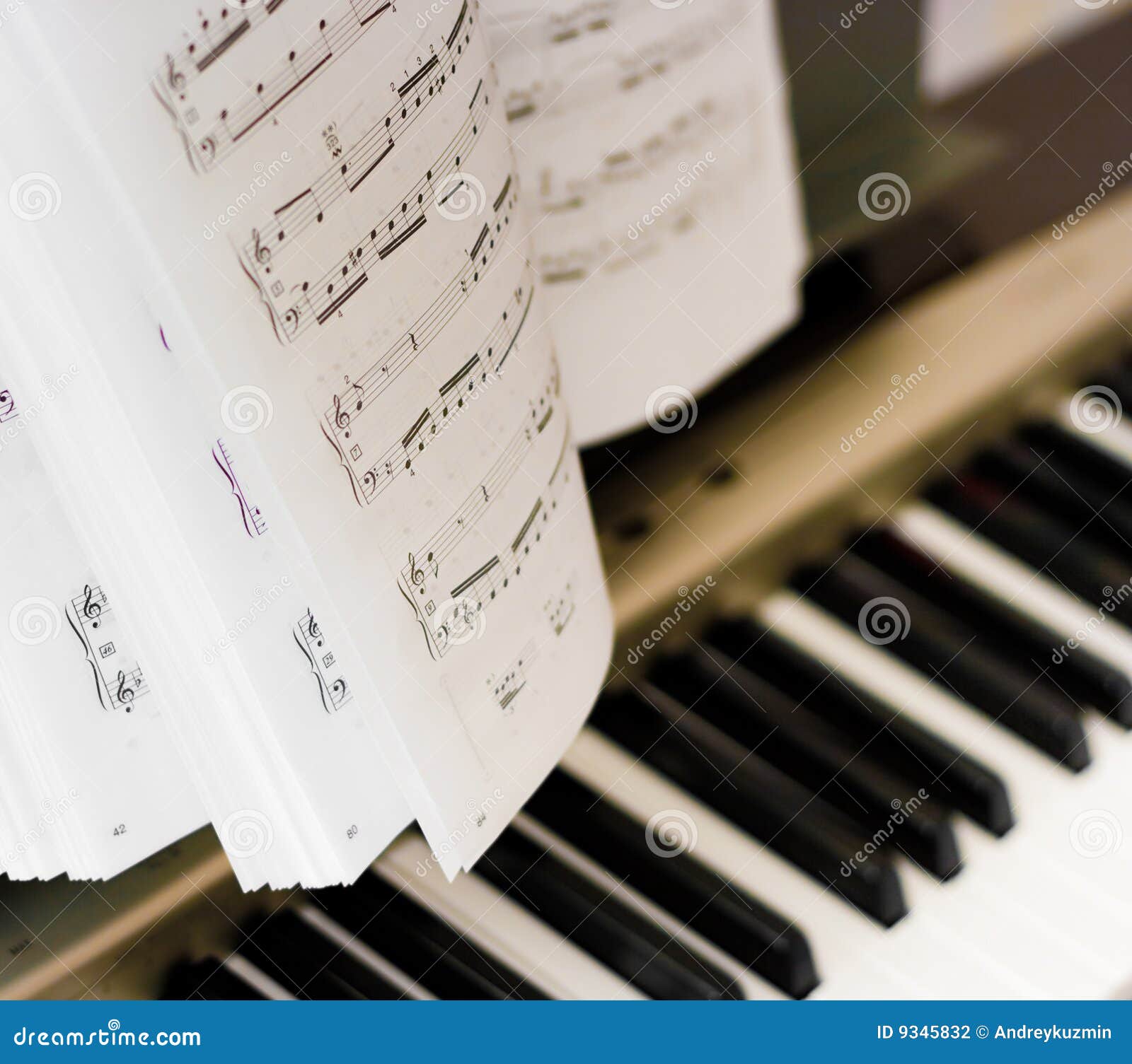 Musical Notes on Composer or Piano Stock Photo - Image of abstract ...