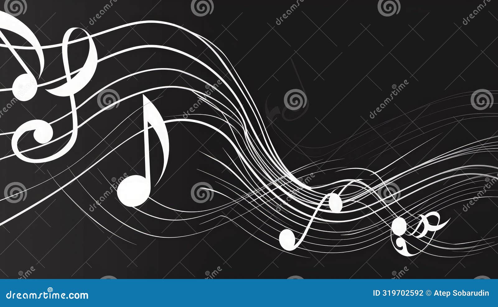 Musical Notes, with Curves and Swirls, Illustration. Generative Ai ...