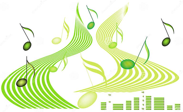 Musical Notes and Decibels stock vector. Illustration of song - 5422634