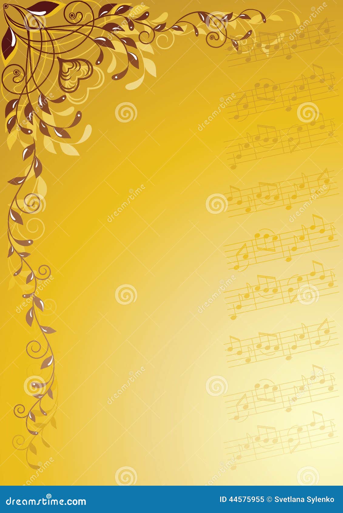 Musical notes stock vector. Illustration of painting - 44575955