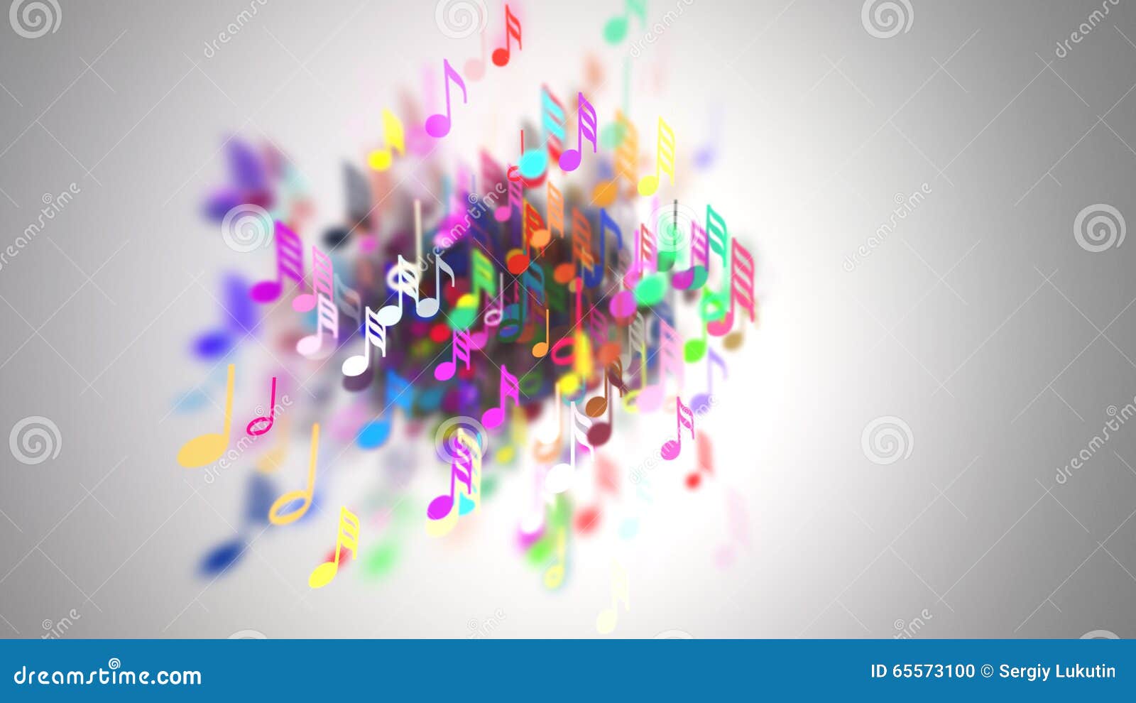 The Musical Notes with Depth of Field Stock Illustration - Illustration ...