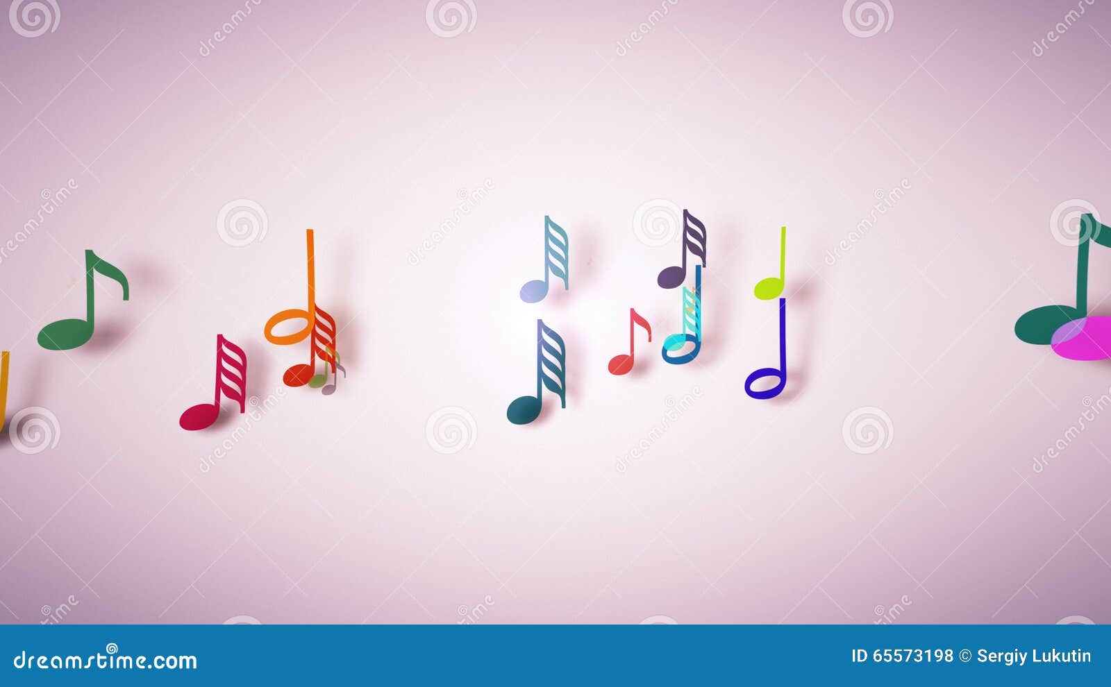 The Musical Notes with Depth of Field Stock Illustration - Illustration ...