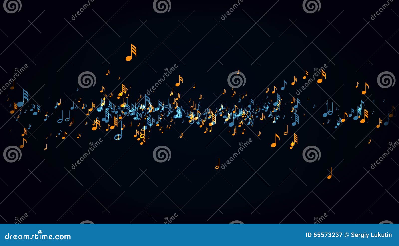 The Musical Notes with Depth of Field Stock Illustration - Illustration ...