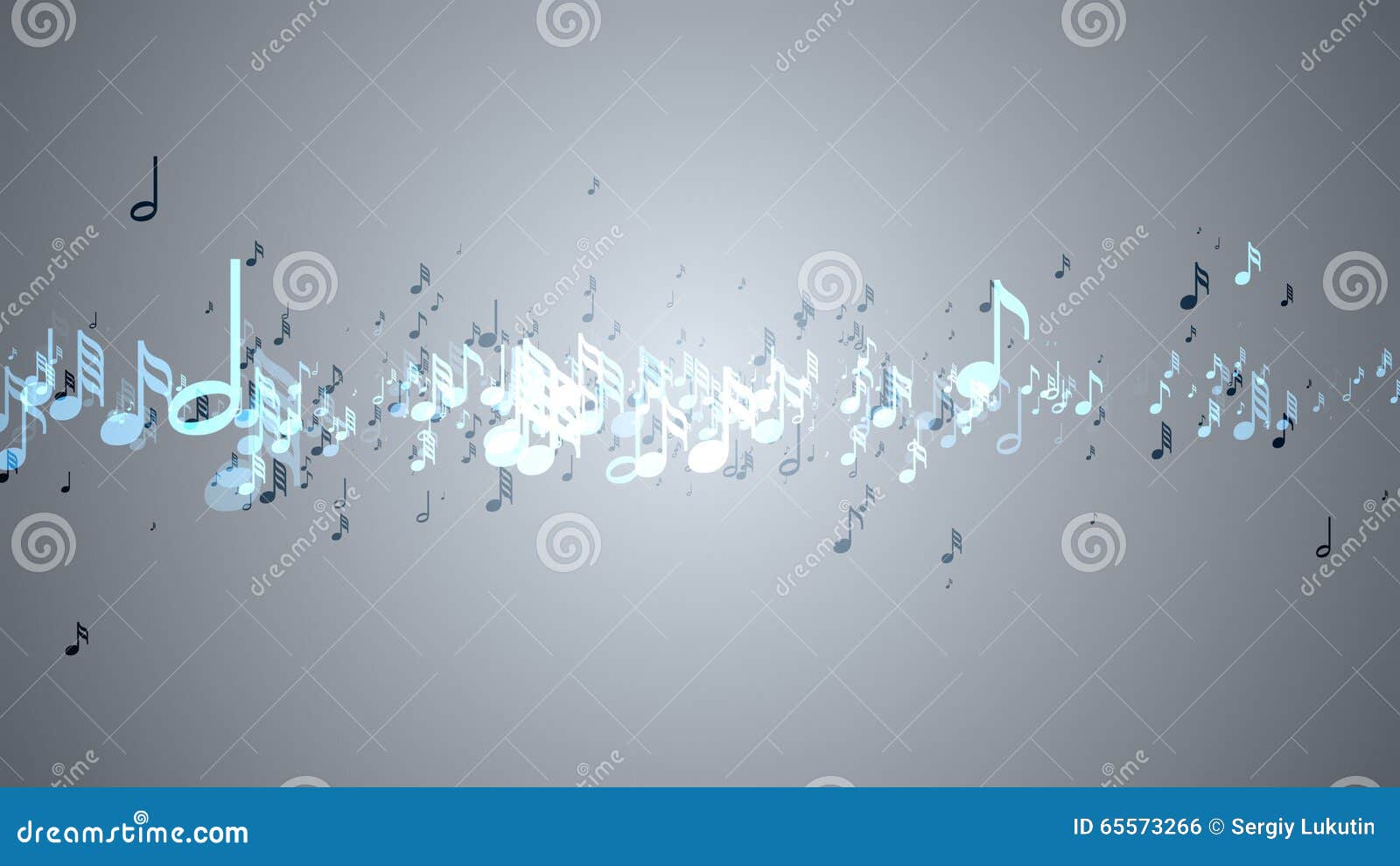 The Musical Notes with Depth of Field Stock Illustration - Illustration ...