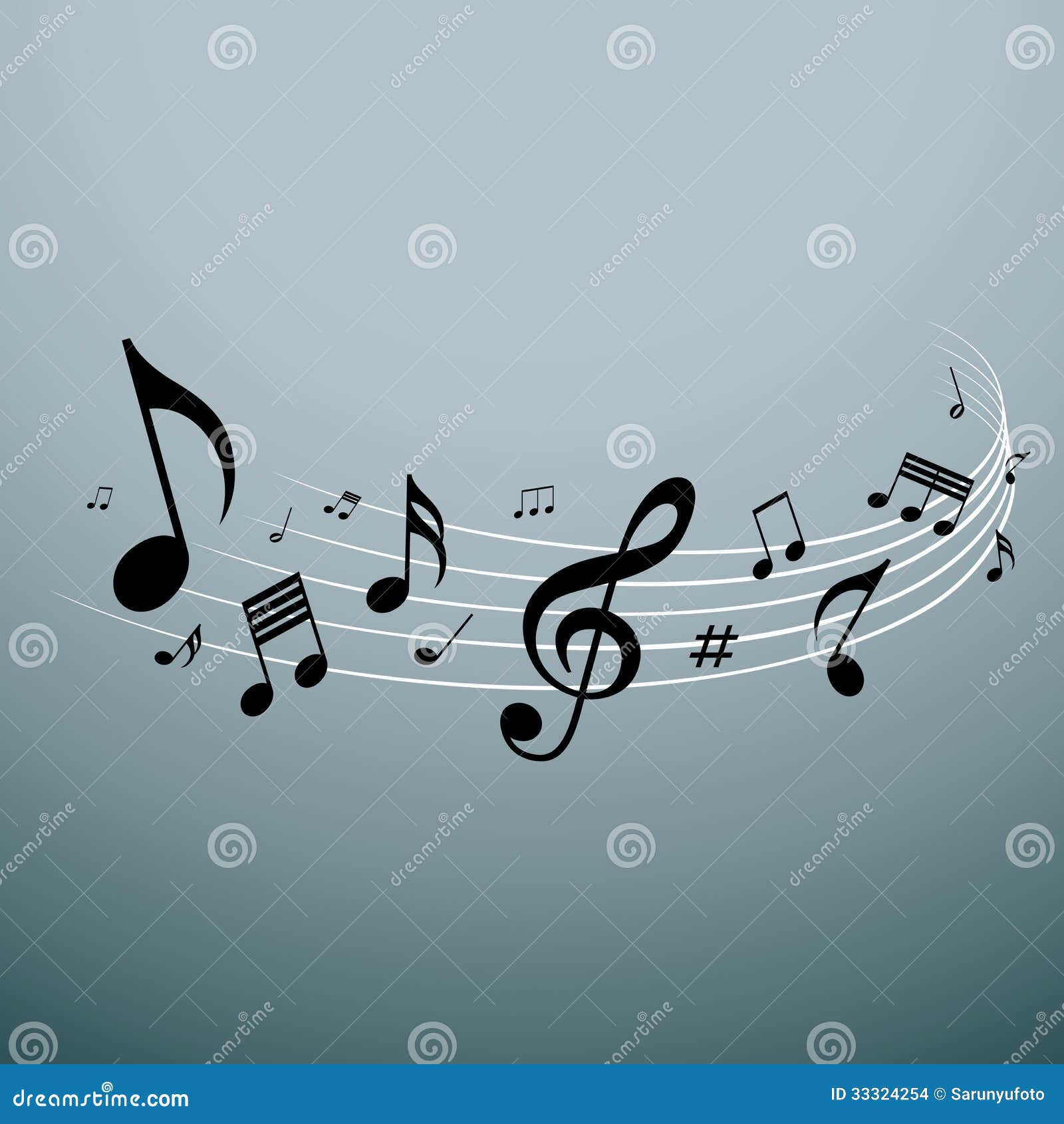 Musical notes design stock vector. Illustration of flow - 33324254