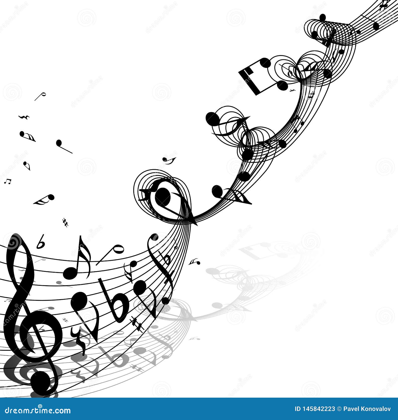 Musical Notes Design stock vector. Illustration of modern - 145842223