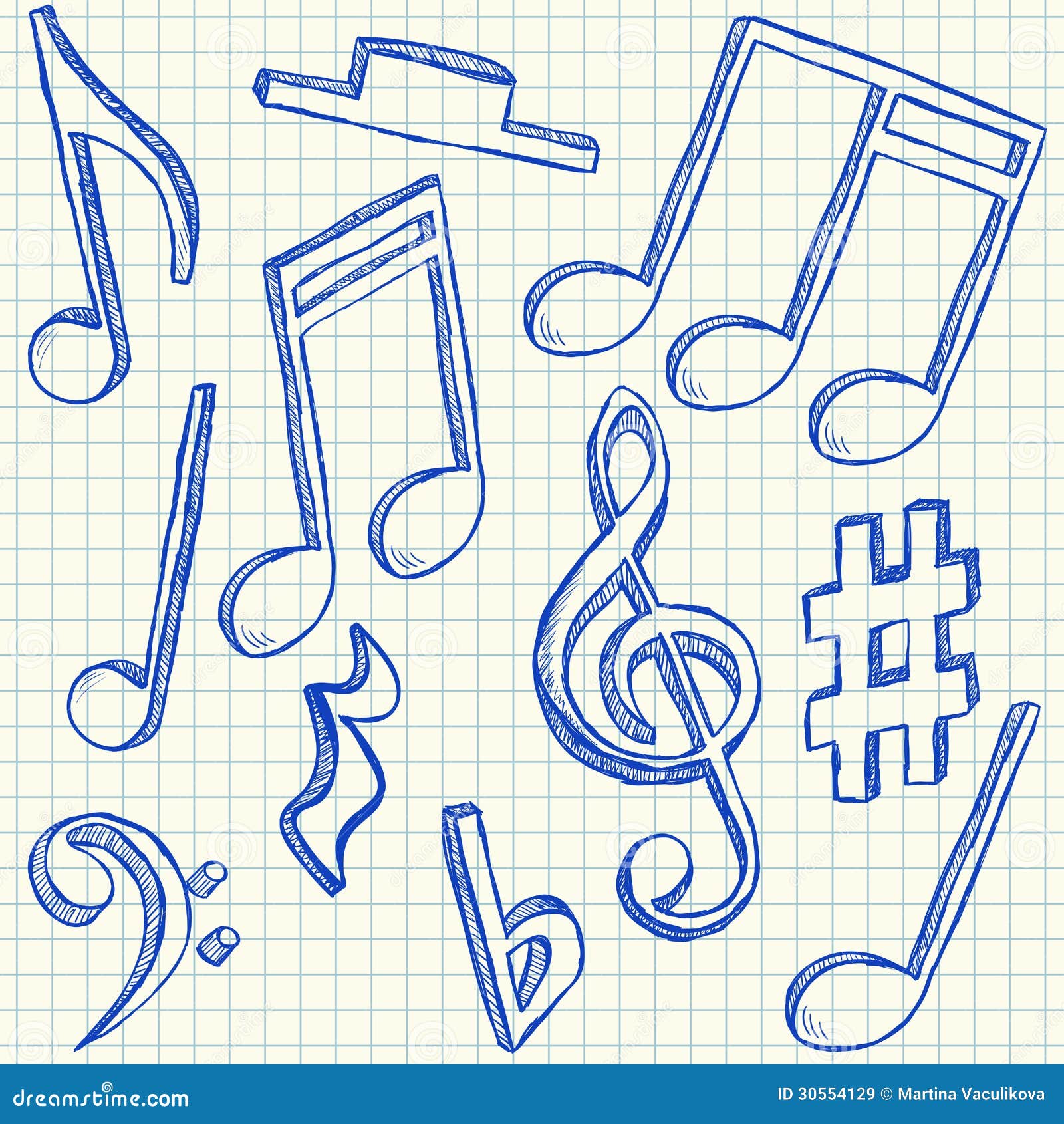 Musical notes doodles stock vector. Illustration of drawing - 30554129