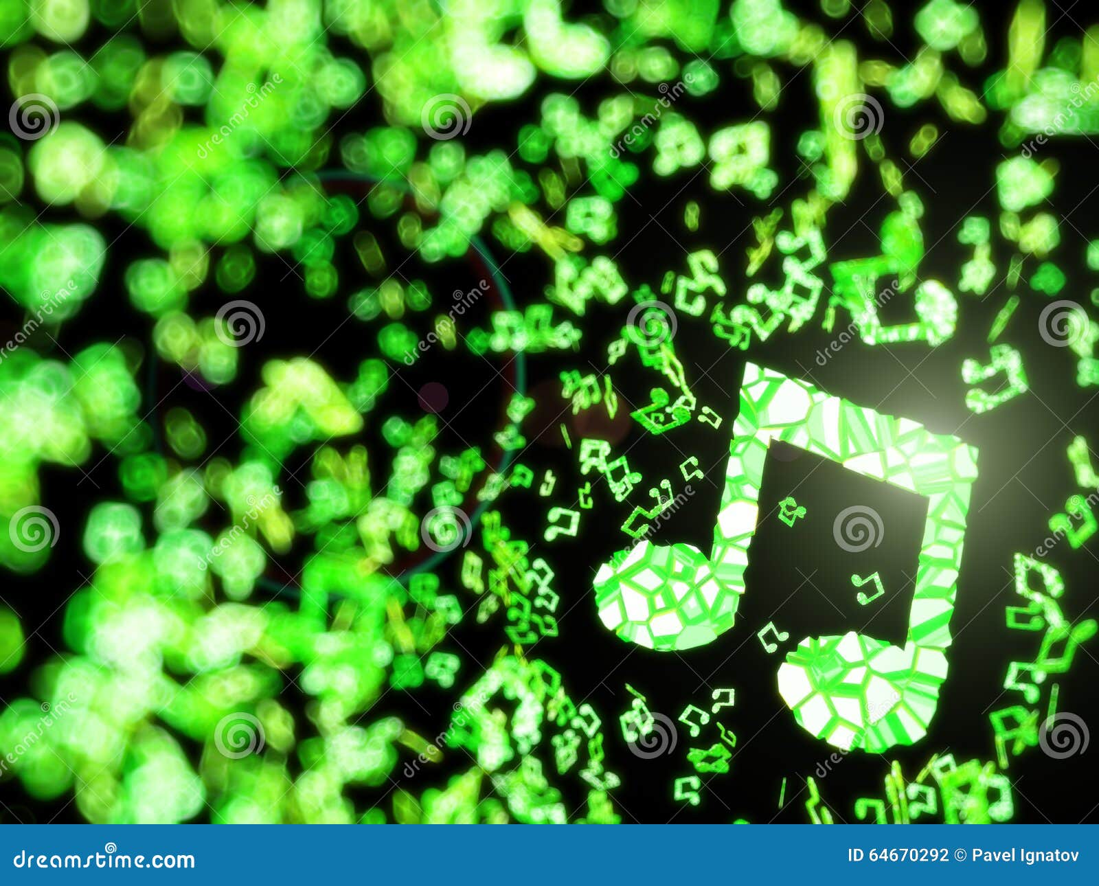 Falling Musical Symbols. Abstract Background With Notes, Bass And ...