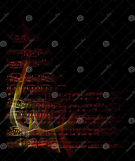 Musical notes on fire stock vector. Illustration of frame - 4302413