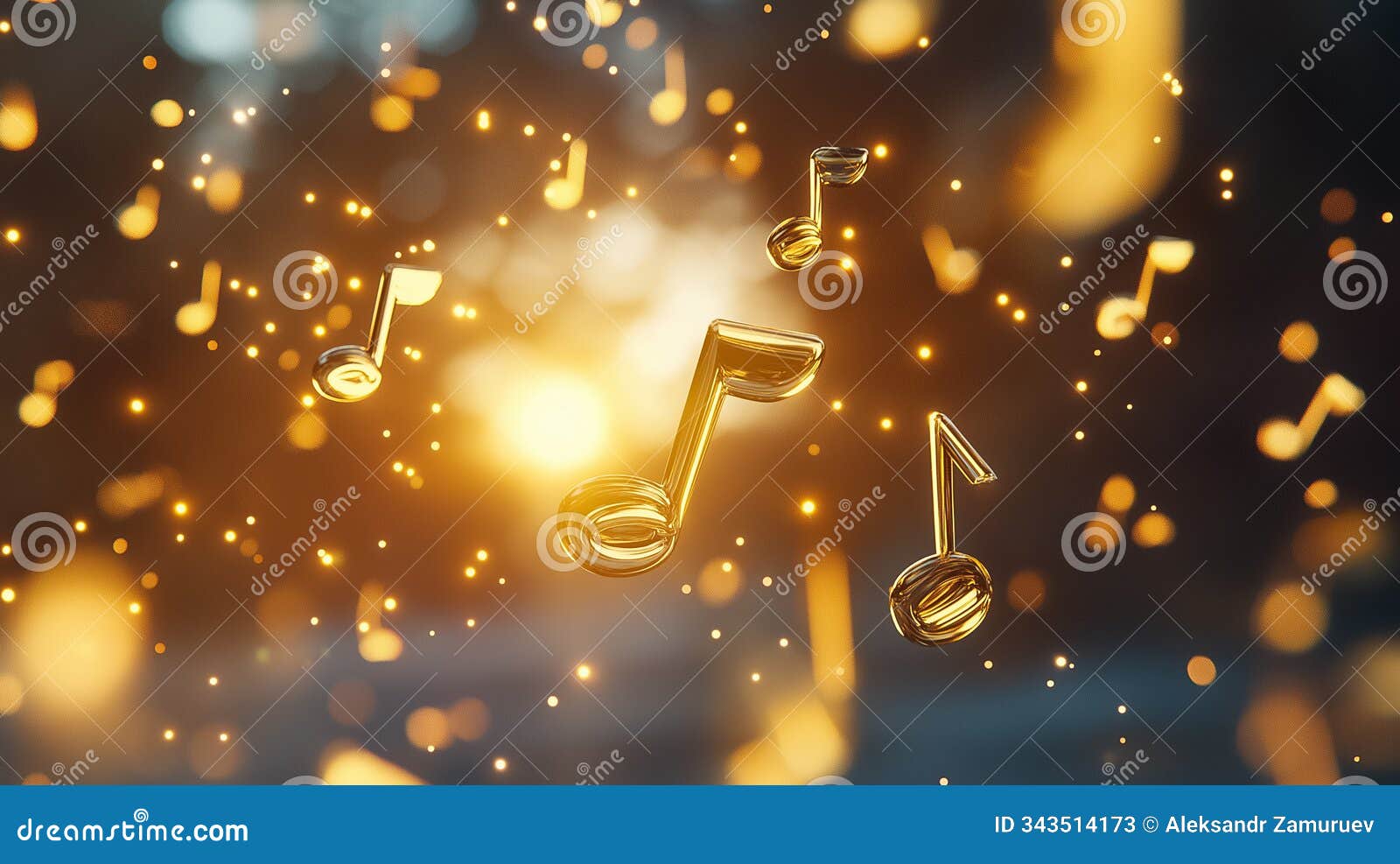 Musical Notes Float Gracefully in a Shimmering Background, Evoking a ...