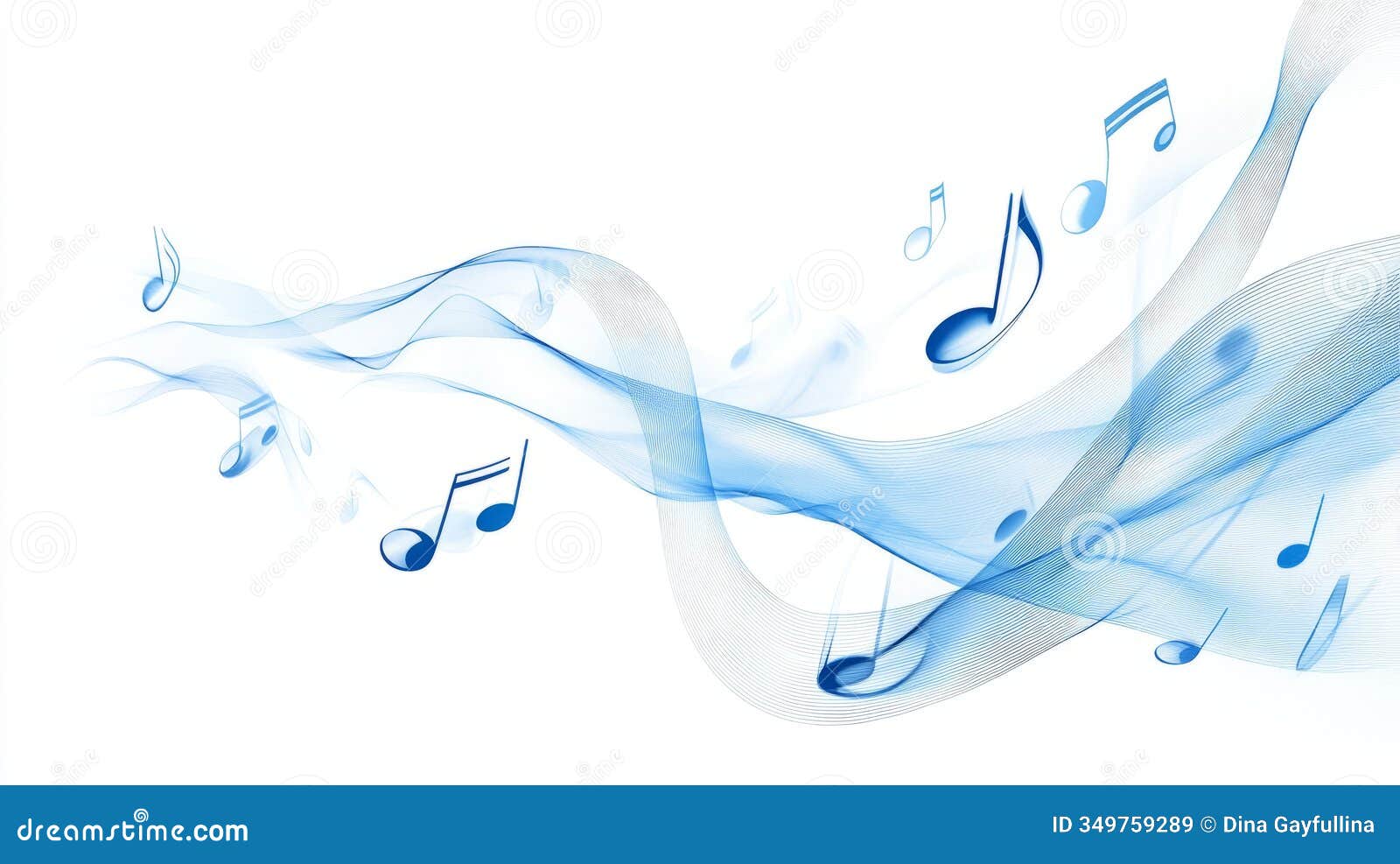 Musical Notes Flowing on a Blue Abstract Background for Music Therapy ...