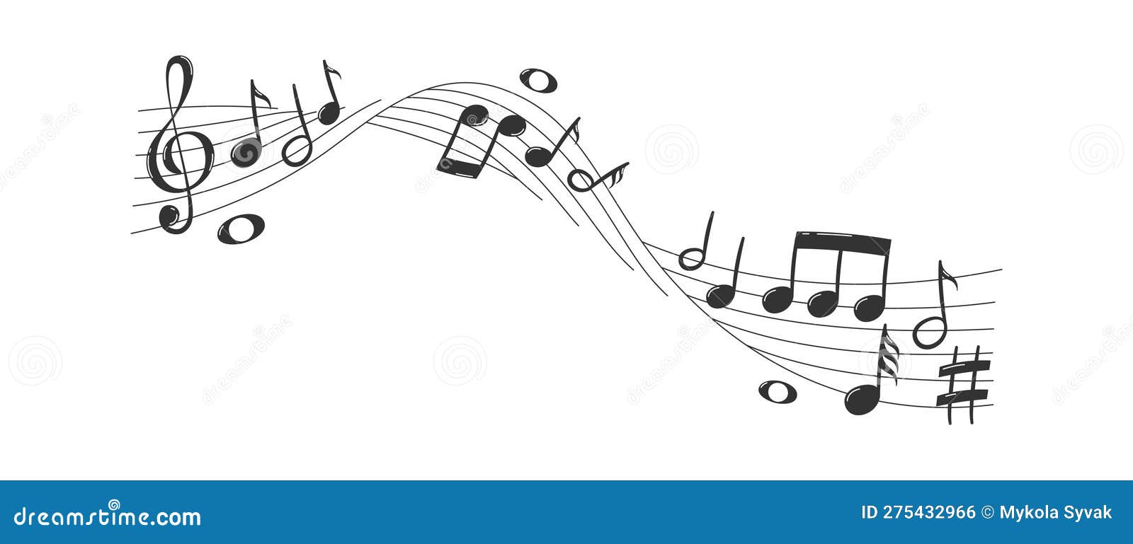 Musical Notes Flying stock vector. Illustration of graphic - 275432966