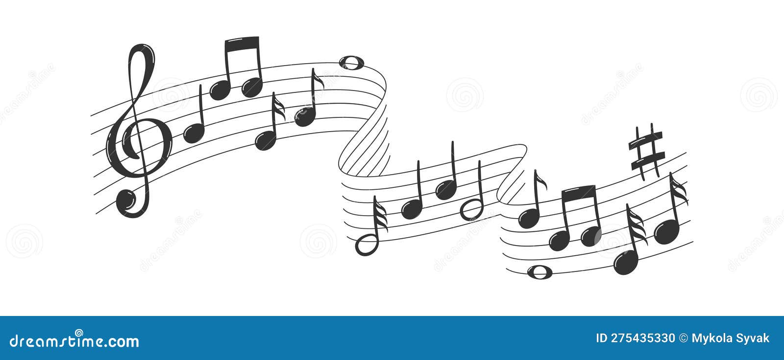 Musical Notes Flying stock vector. Illustration of element - 275435330