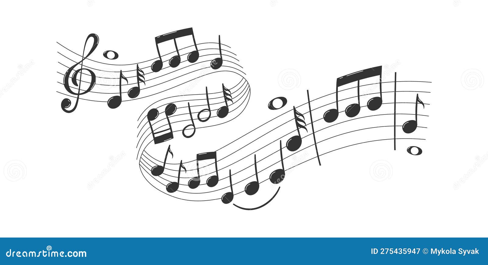 Musical Notes Flying stock vector. Illustration of sign - 275435947