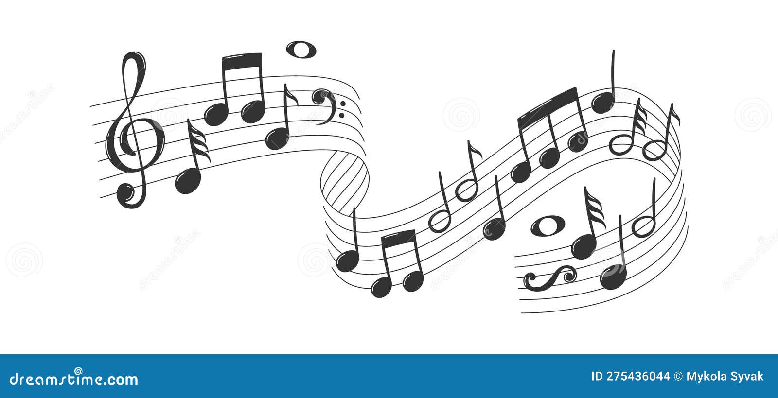 Musical Notes Flying stock vector. Illustration of symbol - 275436044