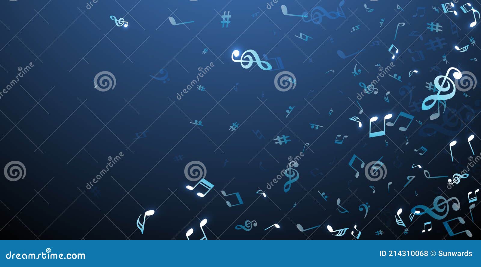 Musical Notes Flying Vector Illustration Stock Vector - Illustration of ...