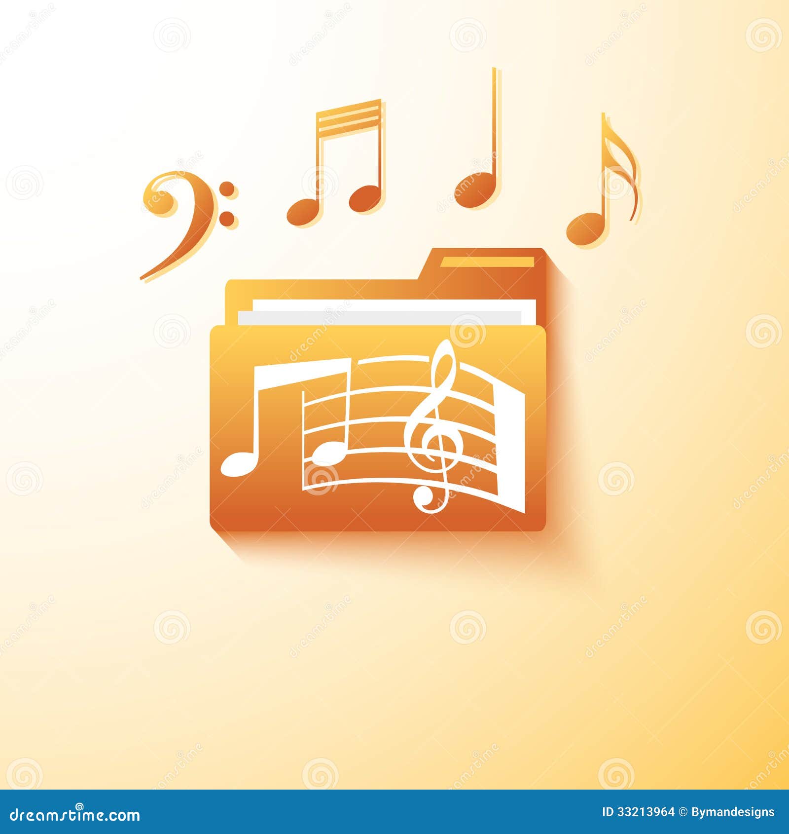 Musical notes folder stock vector. Illustration of organization - 33213964