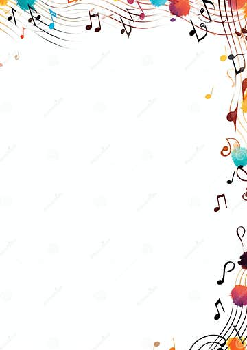 Musical Notes Frame Border on White Background Stock Photo - Image of ...