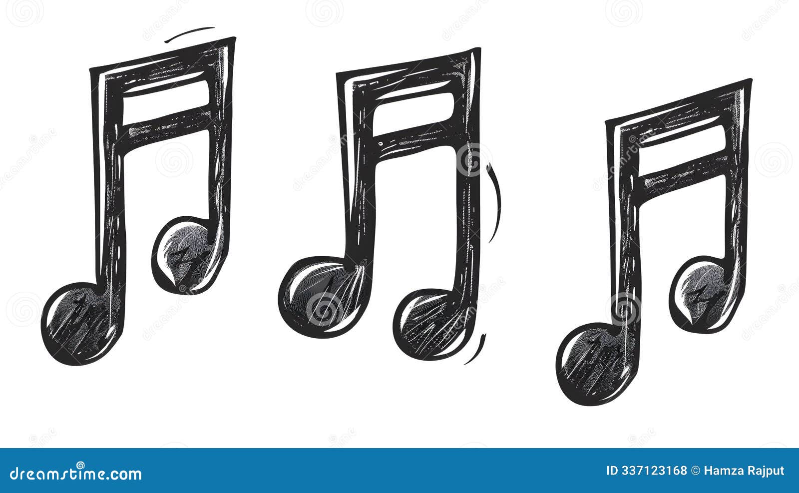 Musical Notes, Hand Draw, Chalk Sketching, Grunge Chalk Hand Draw in ...