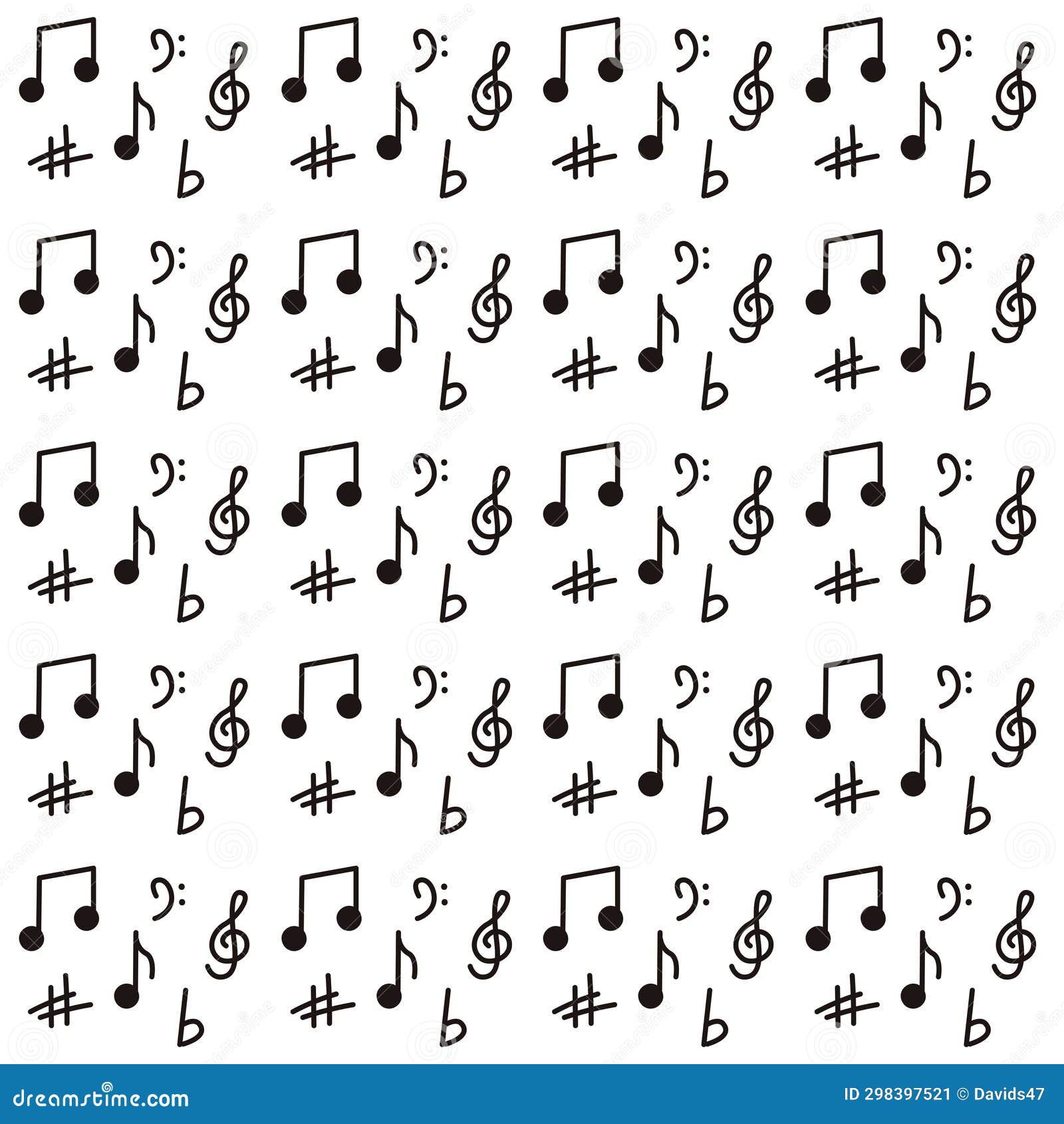 Musical Notes Hand Drawn Background Vector Stock Vector - Illustration ...