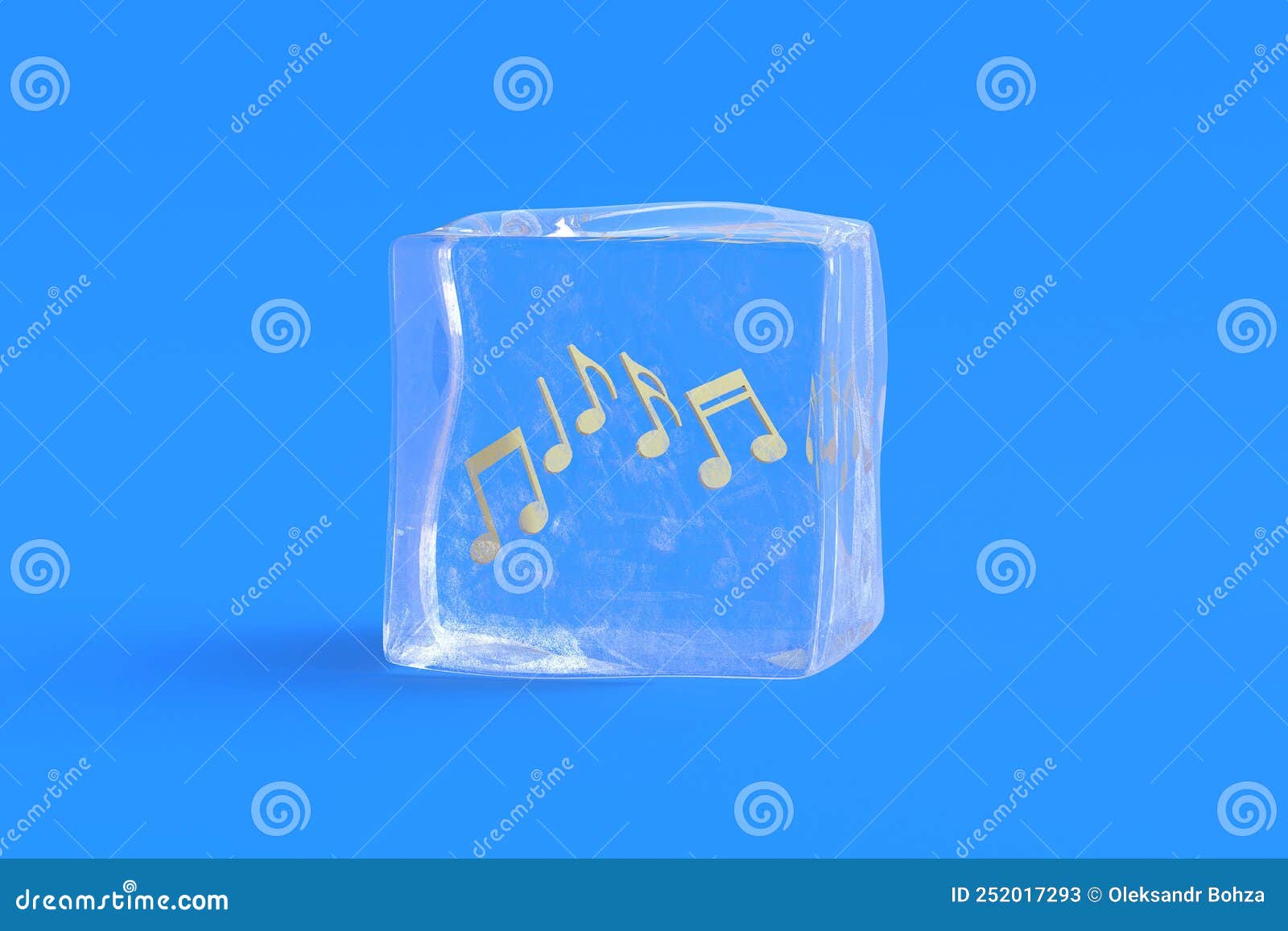 Musical notes in ice cube stock illustration. Illustration of group ...
