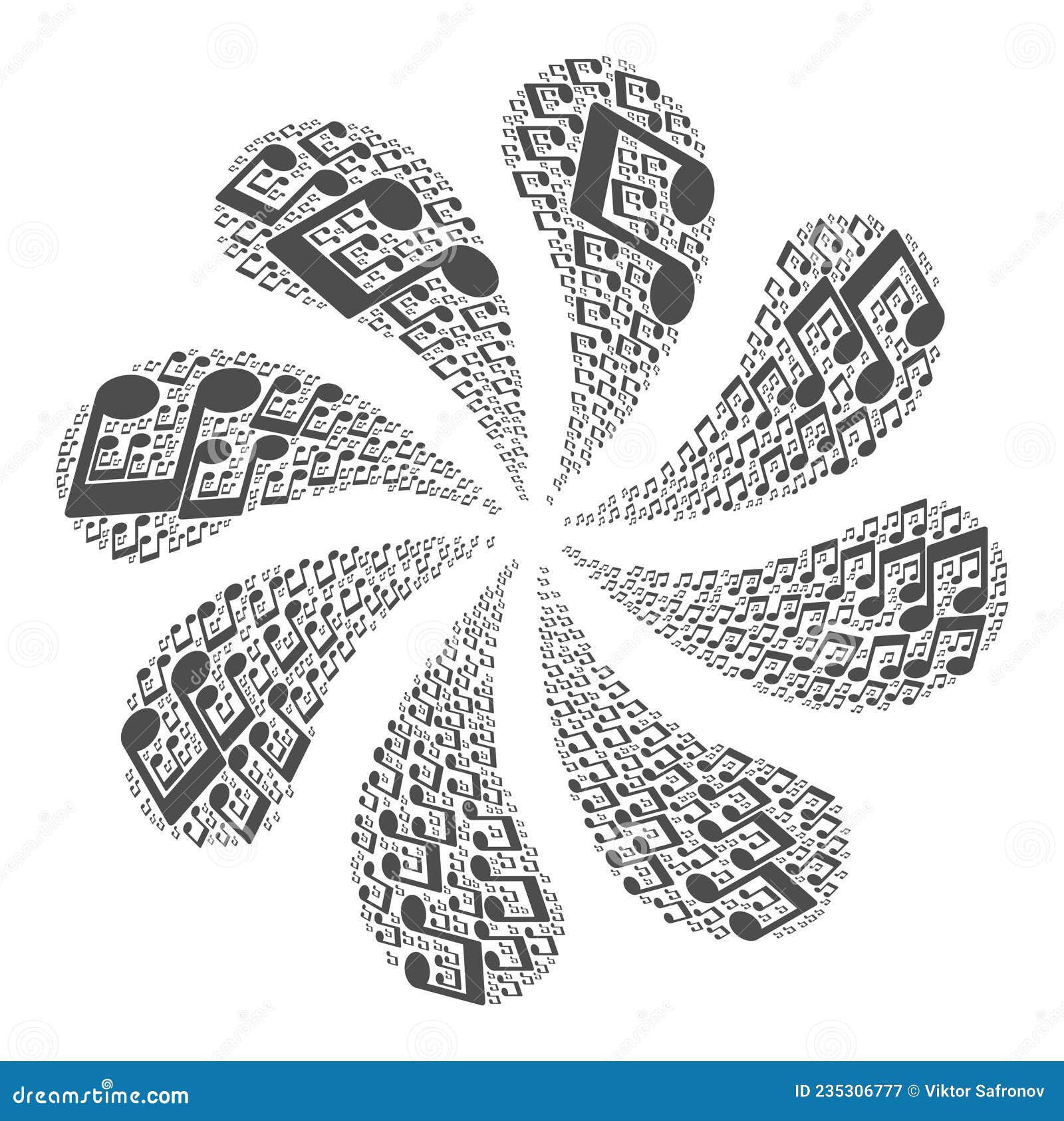 Musical Notes Icon Swirl Spin Stock Vector - Illustration of playlist ...