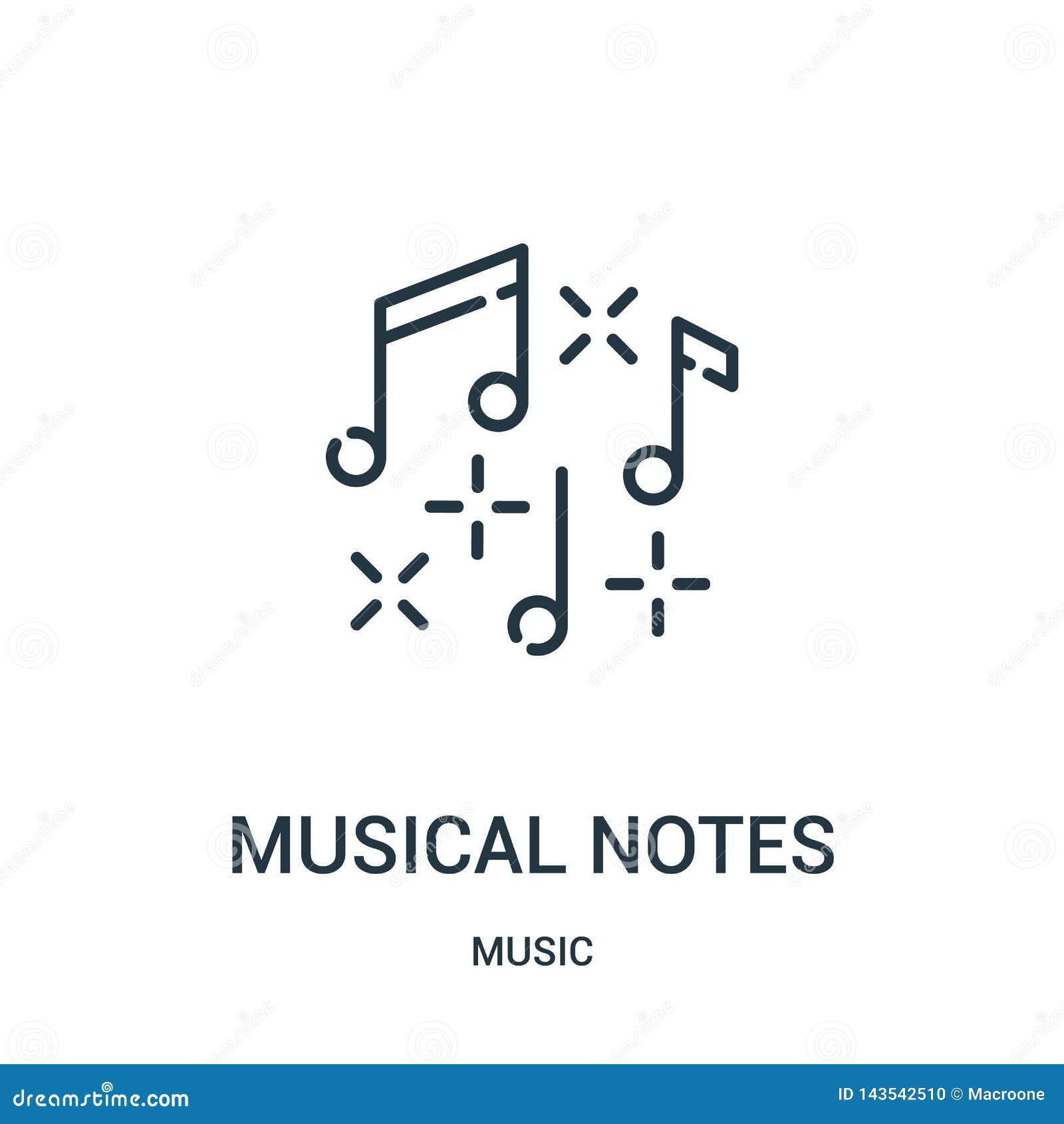 Musical Notes Icon Vector from Music Collection. Thin Line Musical ...