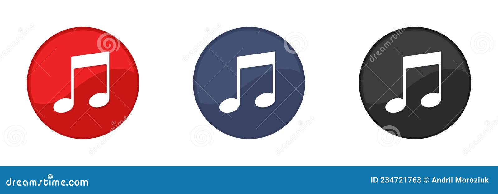 Musical Notes Icons Set. Web Design Stock Illustration - Illustration ...