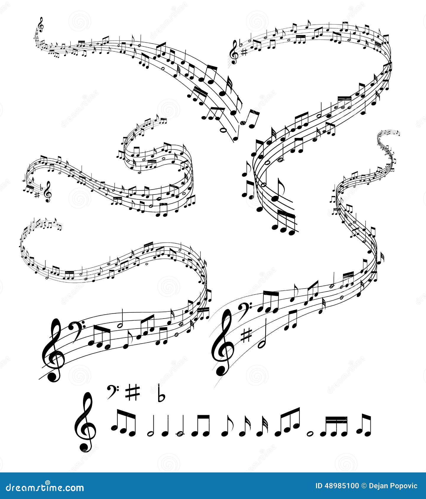 Musical notes stock illustration. Illustration of musical - 48985100