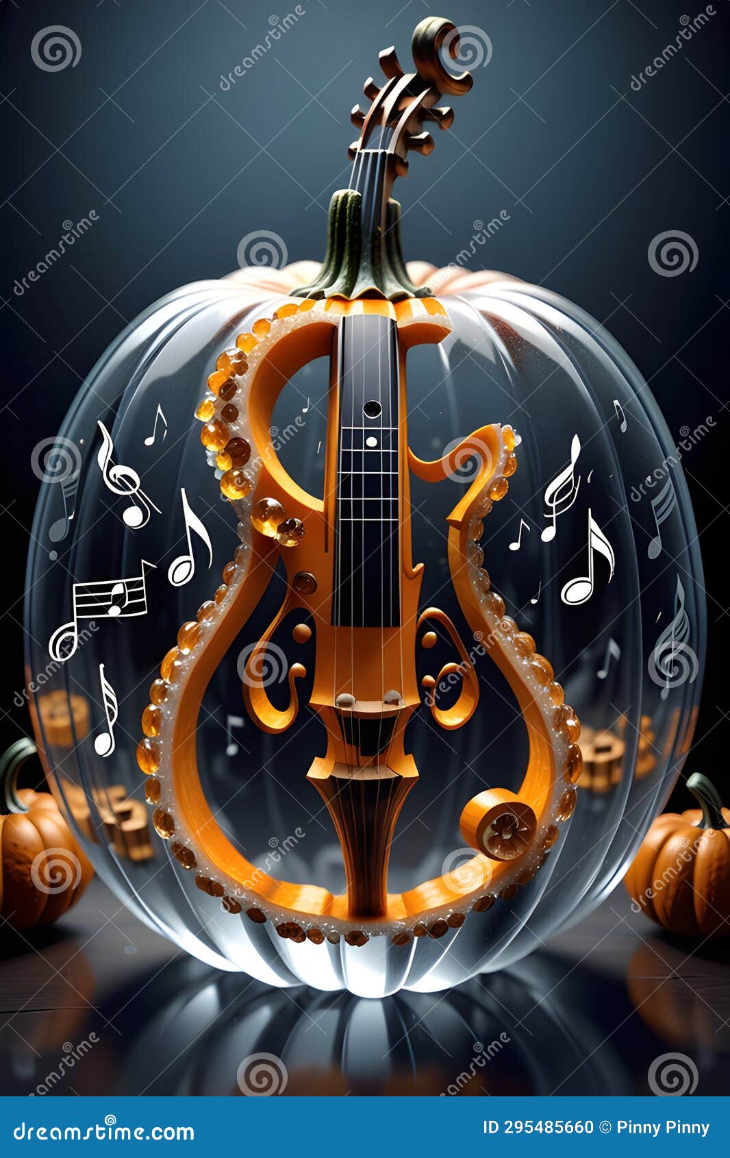 The Musical Notes and Instrument Shapes Inside a Pumpkin Made of ...